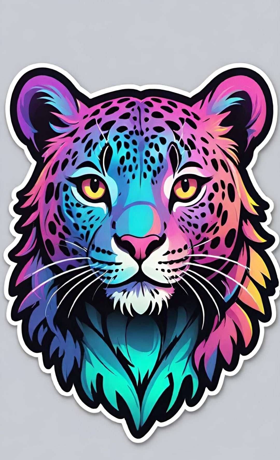 Eye-catching Neon Leopard/neon Cheetah - Statement Piece for Your ...
