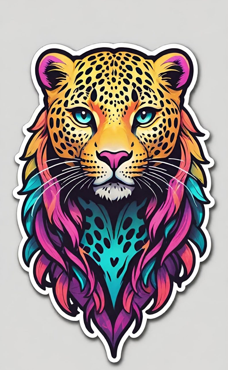 Eye-catching Neon Leopard/neon Cheetah - Statement Piece for Your ...