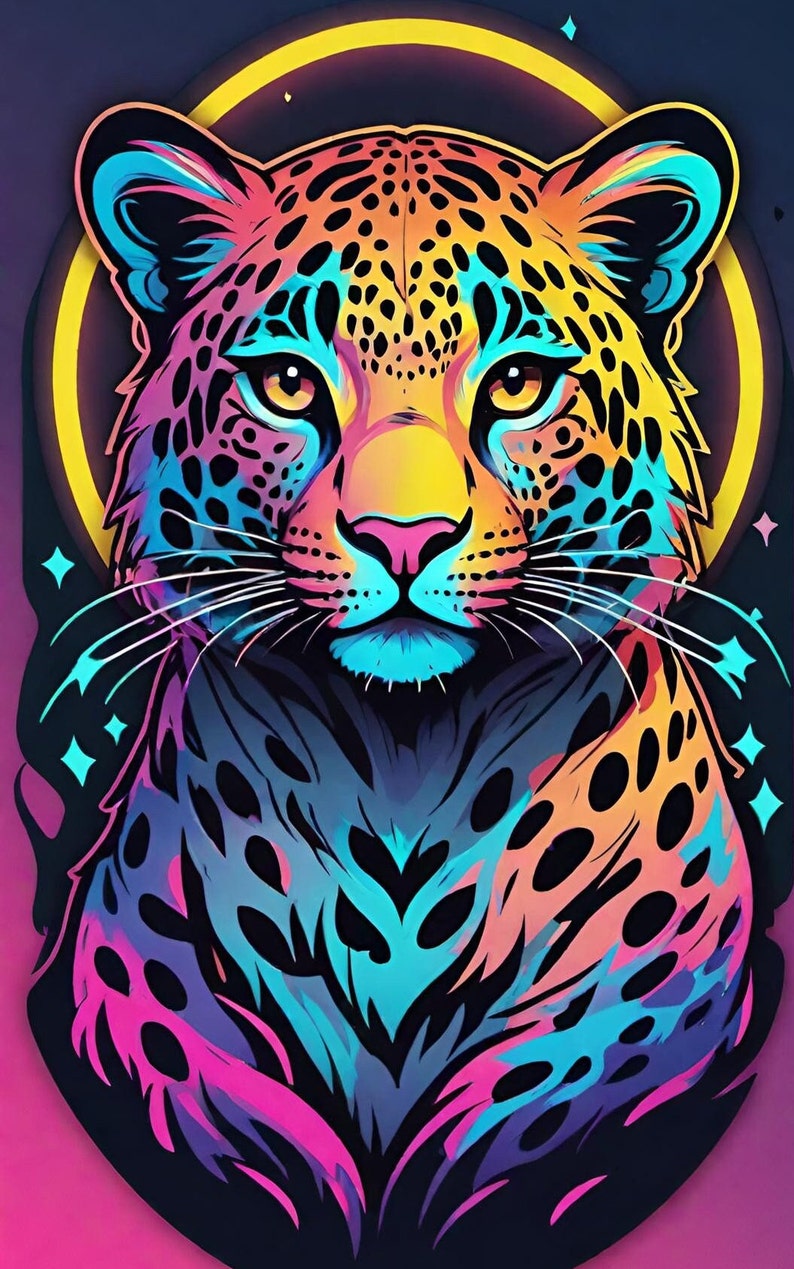 Eye-catching Neon Leopard/neon Cheetah - Statement Piece for Your ...