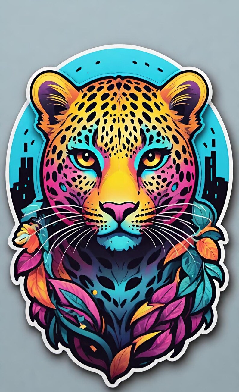 Eye-catching Neon Leopard/neon Cheetah - Statement Piece for Your ...
