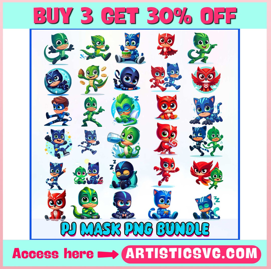 PJ Mask Png Bundles, PJ Mask Clip Art, Pj Masks Hero Png, Pj Mask ...