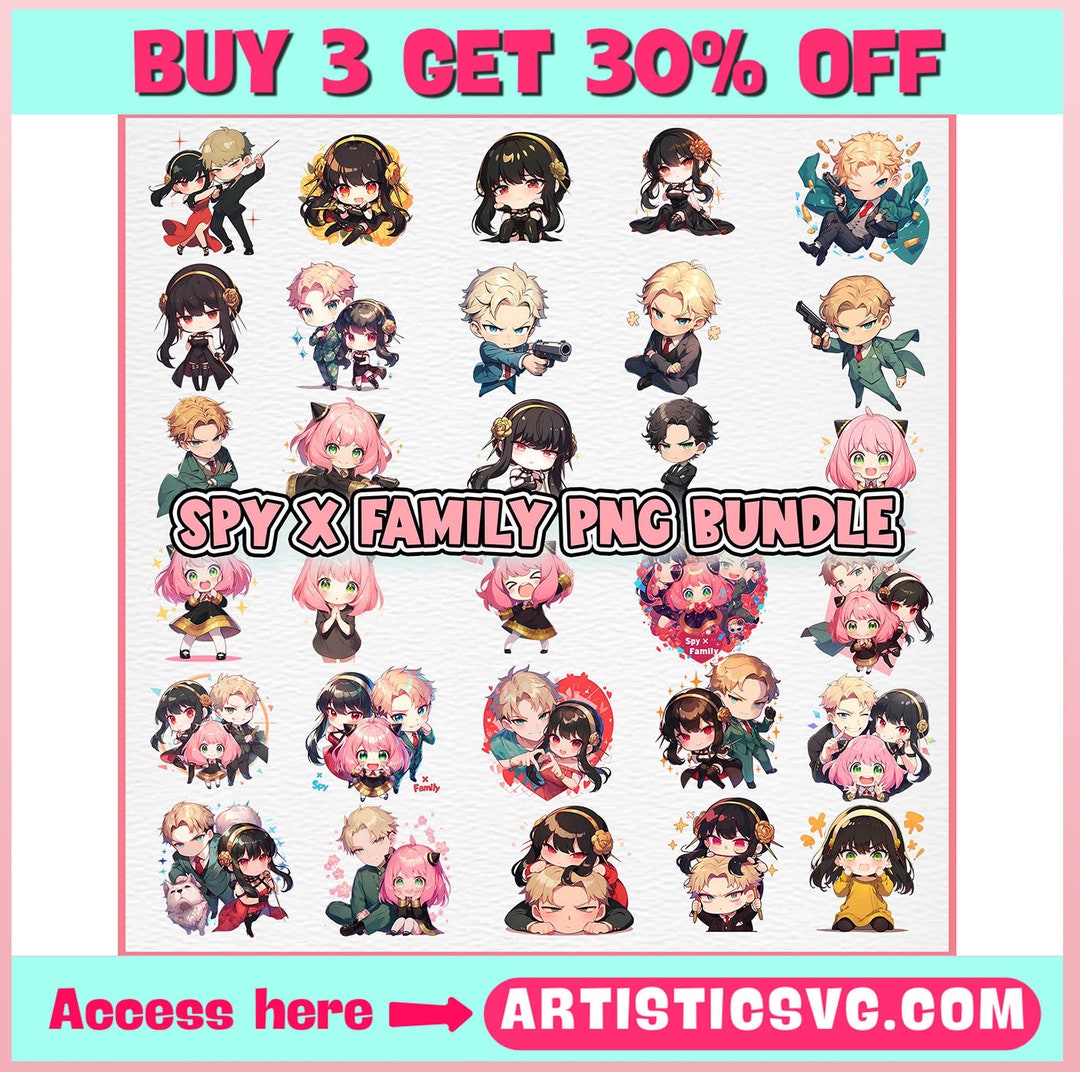 Spy X Family Anime Emotes Digital PNG Stickers PNG, Instant Download - Etsy