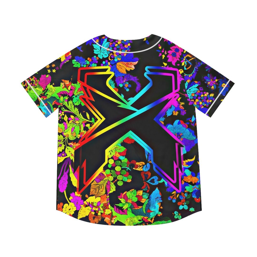 Excision Psychedelic Flower Design Rave Baseball Jersey EDM - Etsy