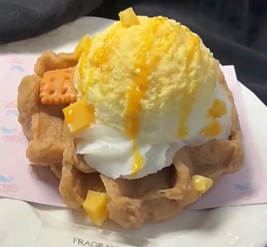 Ice Cream Topped Waffle Taba Squishy Soft Textured Stress Reliever ...
