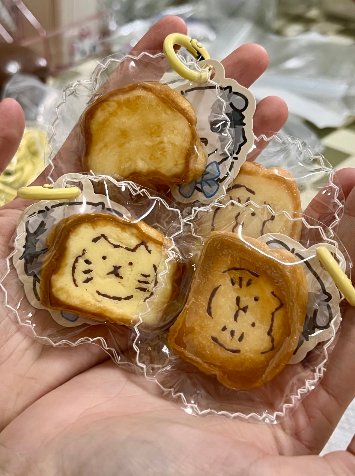 Little Cat Toast Taba Squishy, Hand-painted Cat Pattern, Stress Relief ...