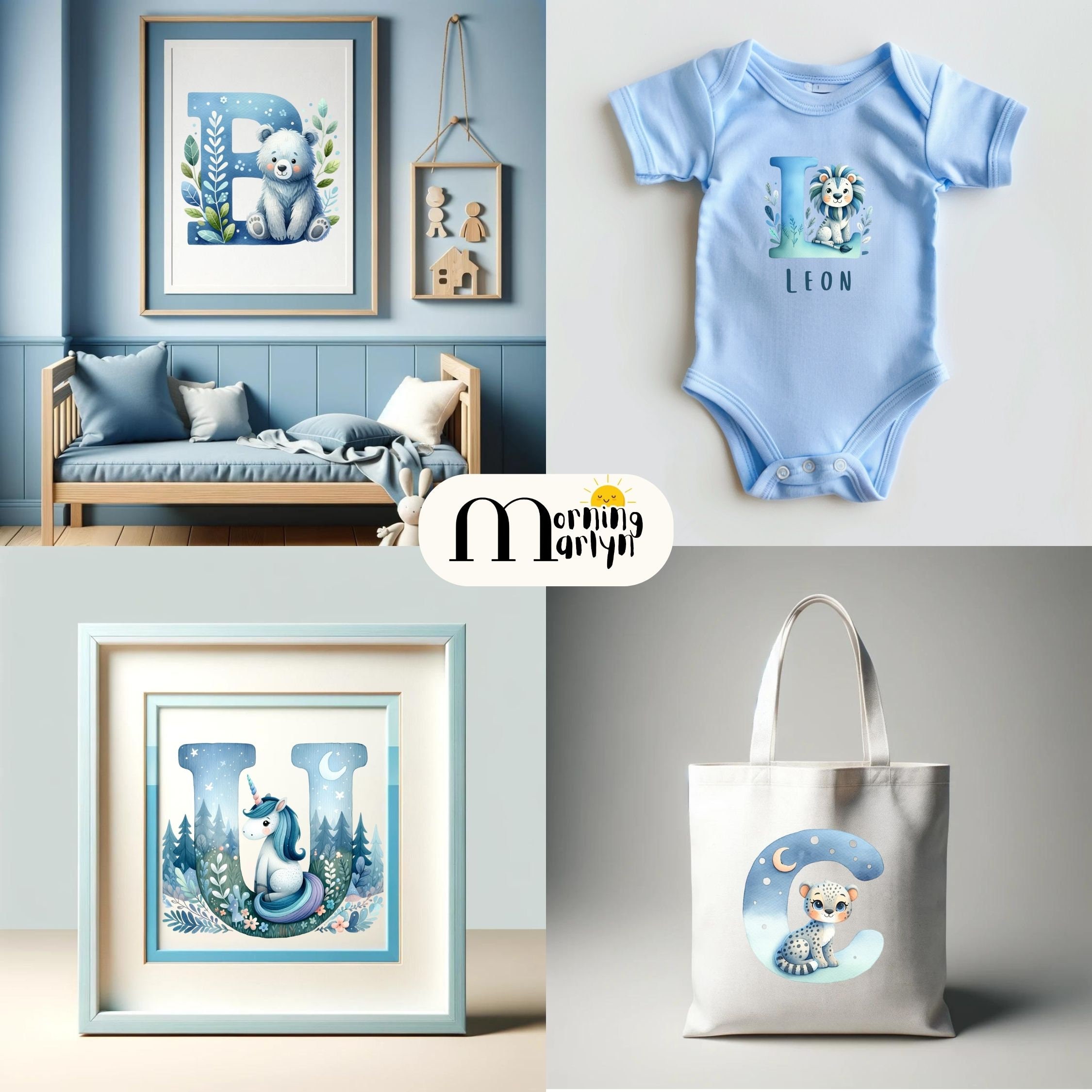 Watercolor Animal Alphabet PNG Cute Animal Alphabet Clipart in Woodland ...