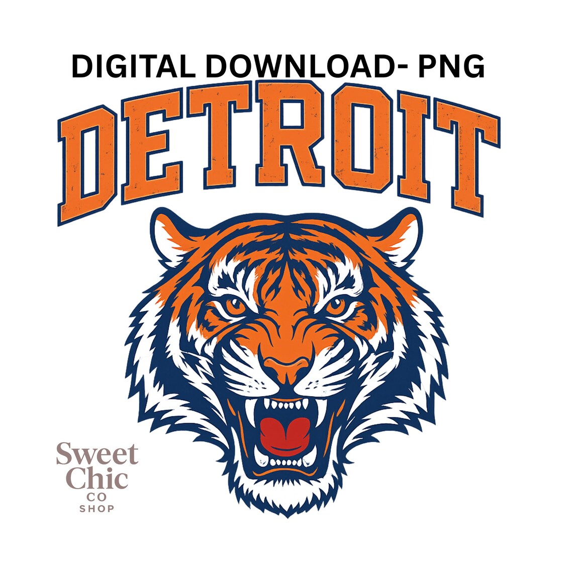 Detroit Tiger, Digital Download, Digital File, PNG, Detroit Png ...