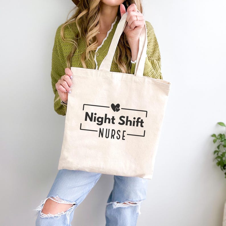 Night Shift Nurse Appreciation Gift Canvas Tote Bag Night Shift Med ...
