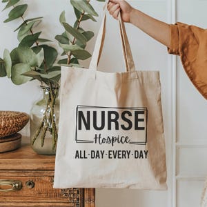 Hospice Nurse Canvas Tote Bag Gift for Palliative Nurse Appreciation ...