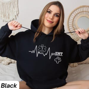 EMT Hoodie Gift Paramedic EKG Sweatshirt EMT Gift Ideas Unisex Hoodie ...