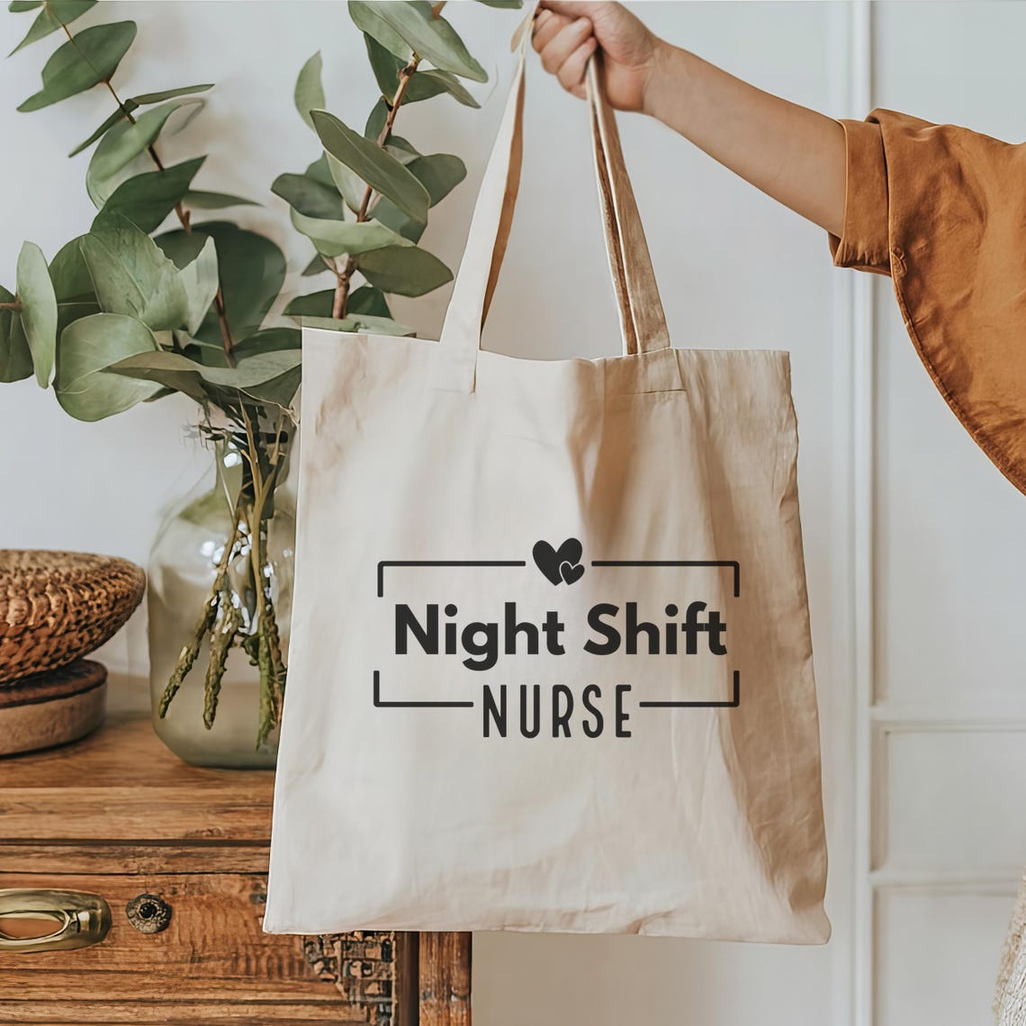 Night Shift Nurse Appreciation Gift Canvas Tote Bag Night Shift Med ...