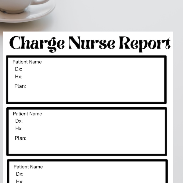 Charge Nurse Report for Critical Care - Etsy