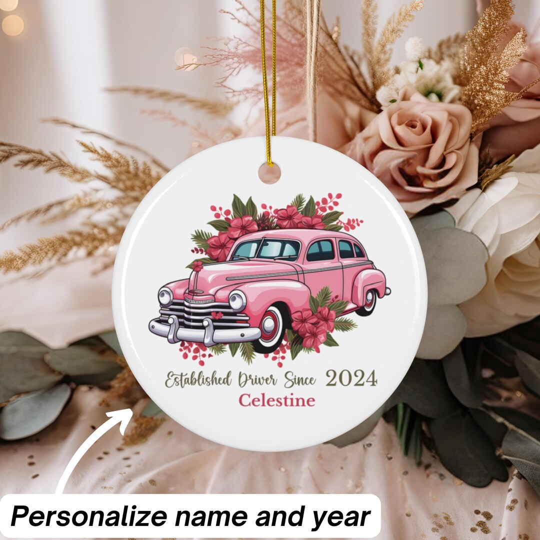 New Driver Pink Ornament Personalized Gift First Christmas New Driver ...