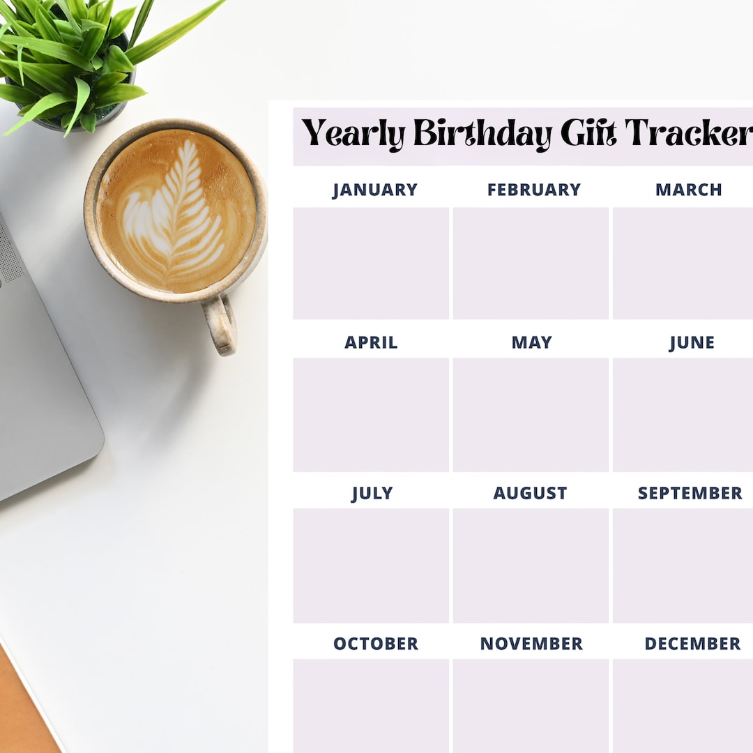 Birthday Yearly Gift Planner Printable PDF Download for Birthday Gift ...