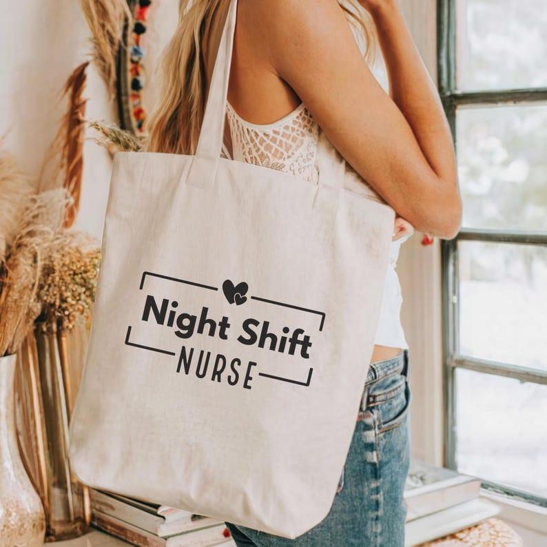 Night Shift Nurse Appreciation Gift Canvas Tote Bag Night Shift Med ...