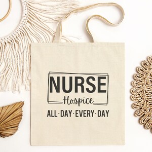 Hospice Nurse Canvas Tote Bag Gift for Palliative Nurse Appreciation ...
