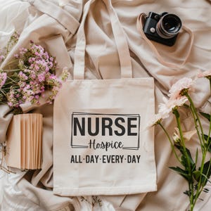 Hospice Nurse Canvas Tote Bag Gift for Palliative Nurse Appreciation ...