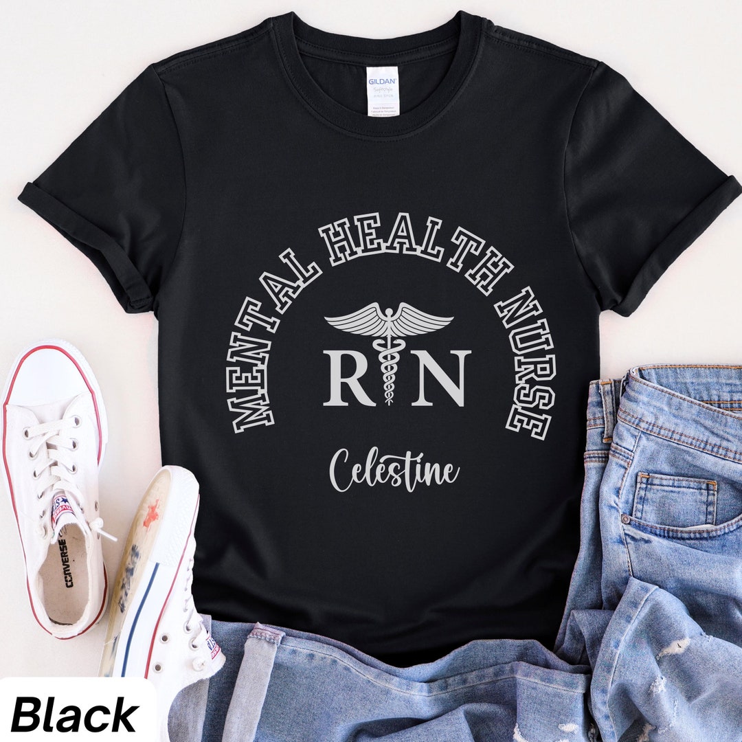 Mental Health Nurse Shirt Personalized Gift Psychiatric Nursing Heart ...