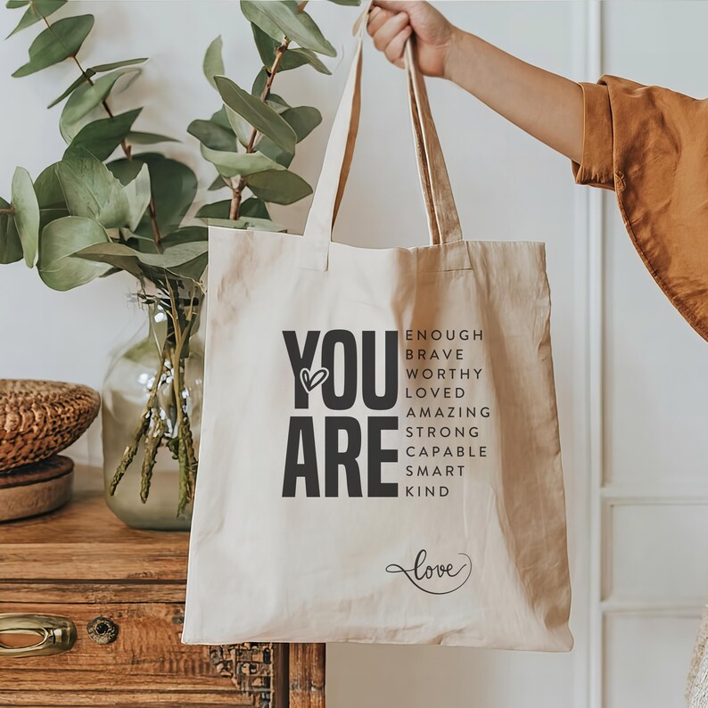 Inspirational Canvas Tote Bag Gift for Motivational Quote Birthday Gift ...