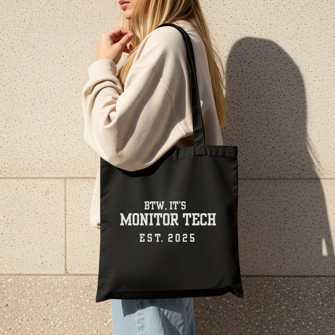 Monitor Tech Est Year Gift Canvas Tote Bag Custom Telemetry Ekg Funny ...