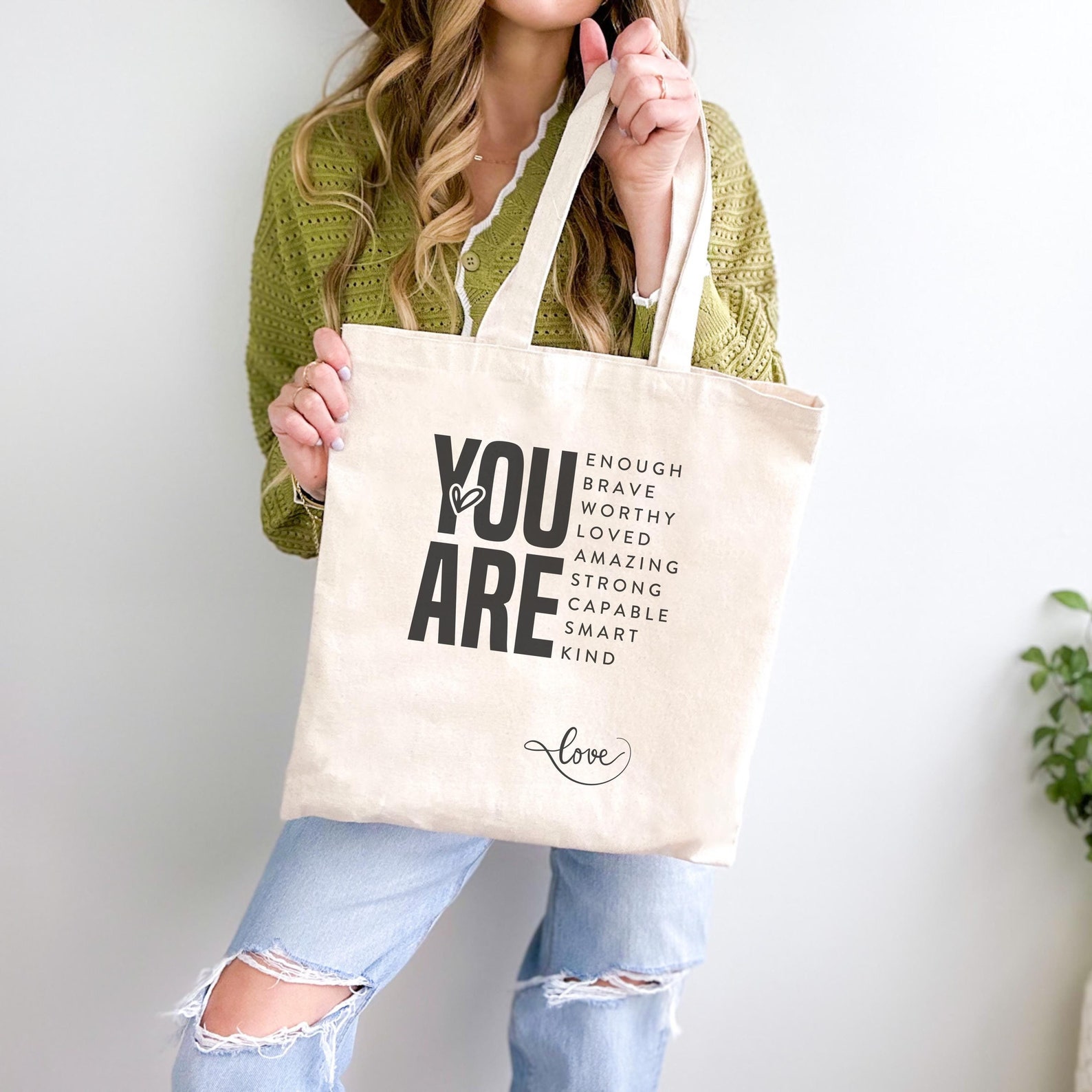 Inspirational Canvas Tote Bag Gift for Motivational Quote Birthday Gift ...