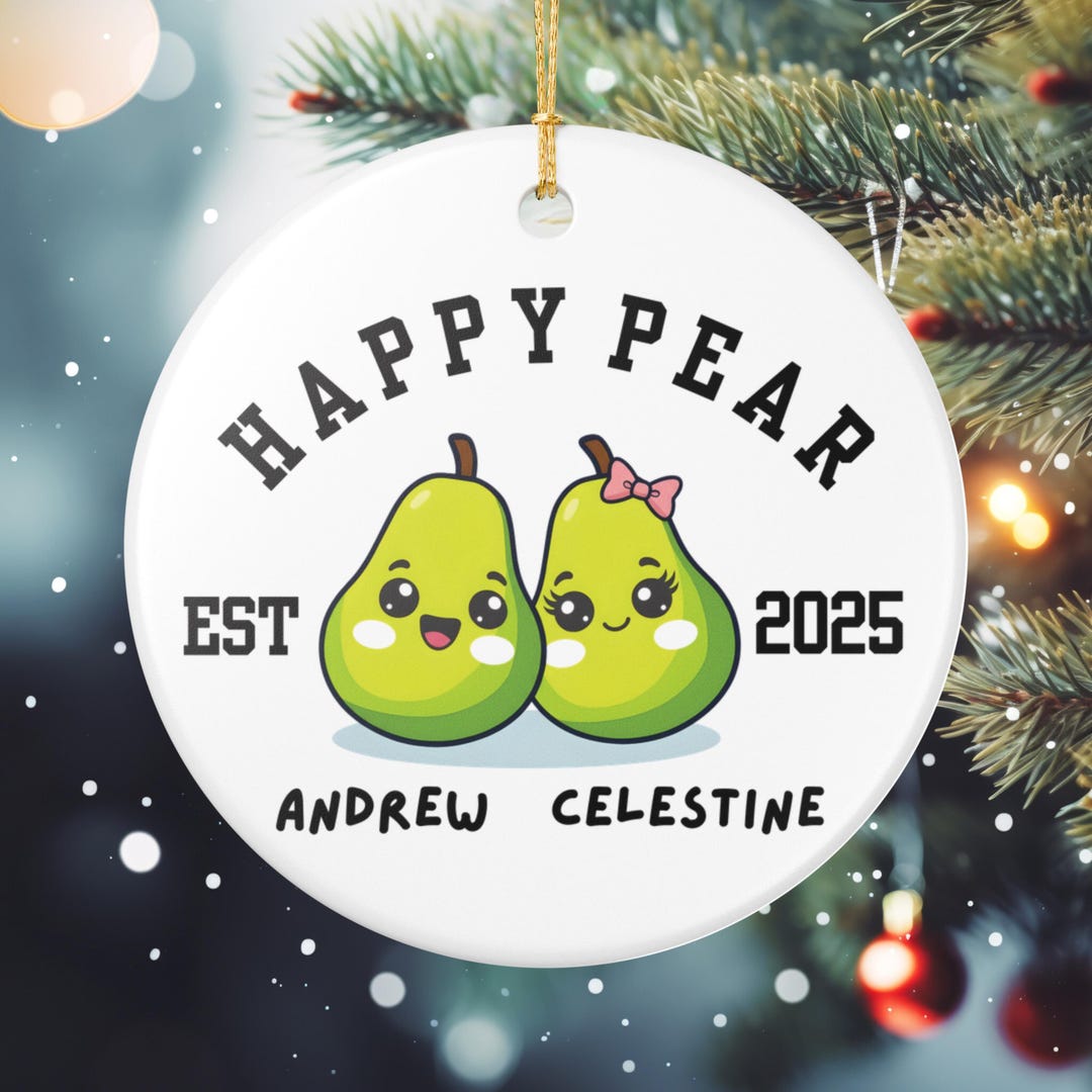 Personalized Perfect Pear Couple Ornament Custom Year Funny Anniversary ...