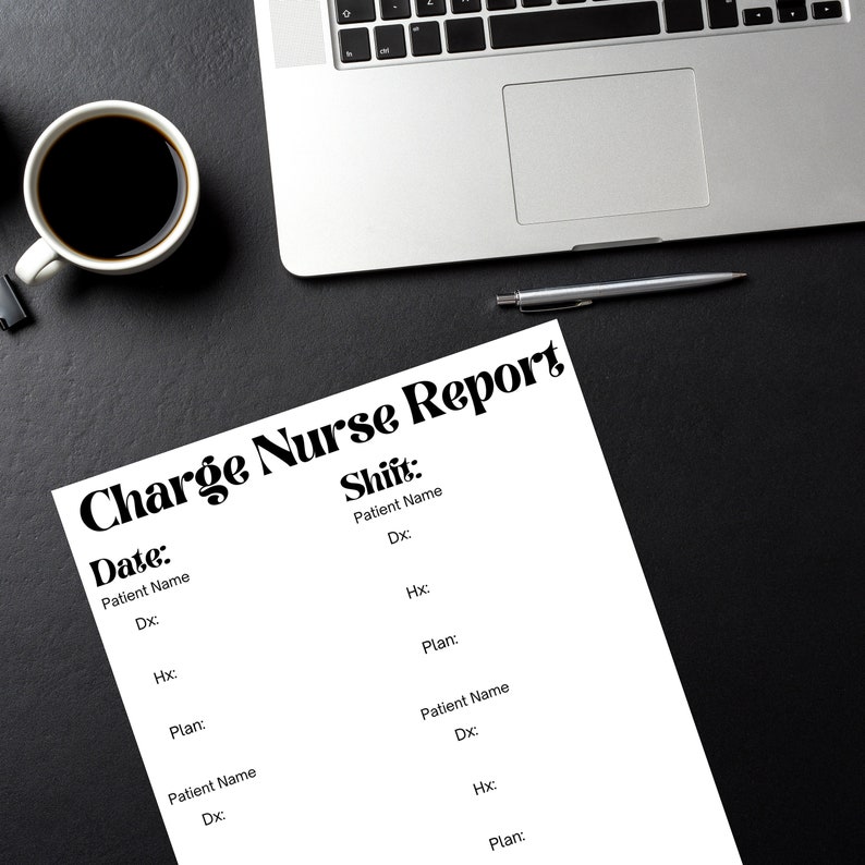 Charge Nurse Brain Handoff Tool Printable PDF To-do List for Charge ...