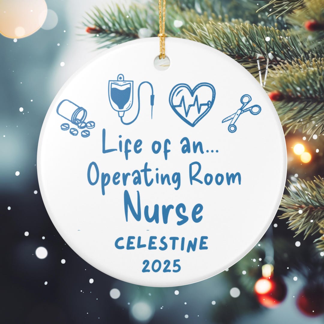Operating Room Nurse Doodle Ornament Personalized OR Nursing Custom ...