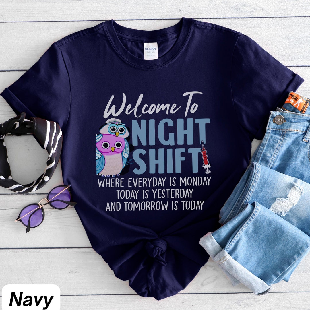 Night Shift Nurse T Shirt Gift for Graveyard Shift RN Trendy T Shirt ...
