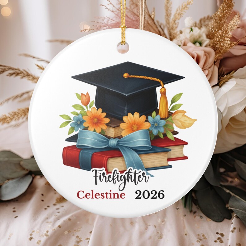 Custom Firefighter Graduation Ornament Personalized Fire Academy Grad ...