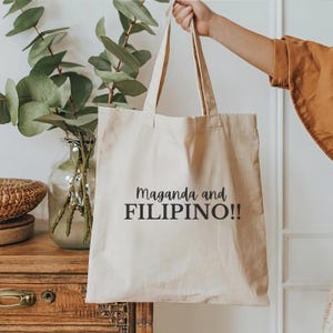 Maganda Filipino Canvas Tote Bag Gift for Filipino Friend Philippine ...
