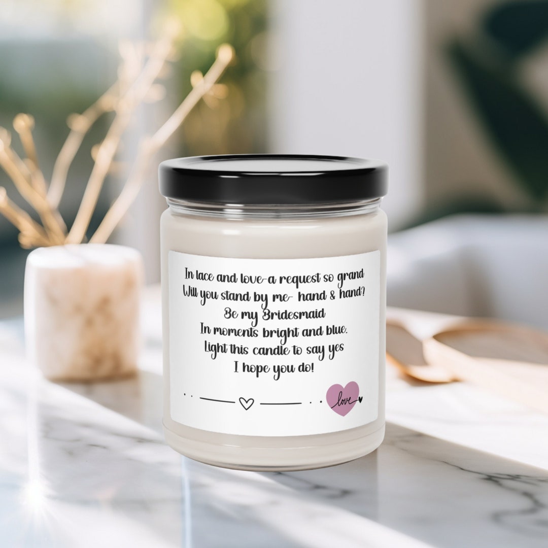 Jr Bridesmaid Proposal Candle From Bride Meaningful Gift for Jr ...