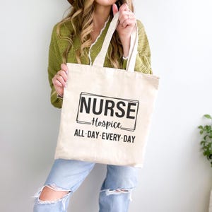 Hospice Nurse Canvas Tote Bag Gift for Palliative Nurse Appreciation ...