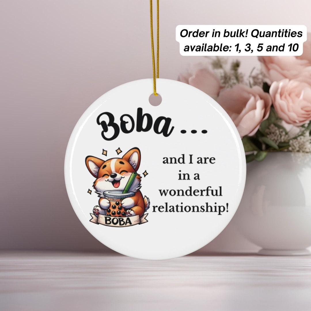 Boba Ornament Gift Funny Boba Pearl Gift Bubble Milk Tea Ornament Gift ...