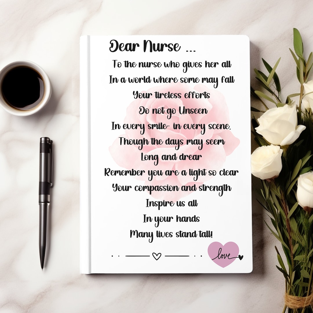 6x8 Journal for Hard Working Nurse Words of Encouragement Thank You ...