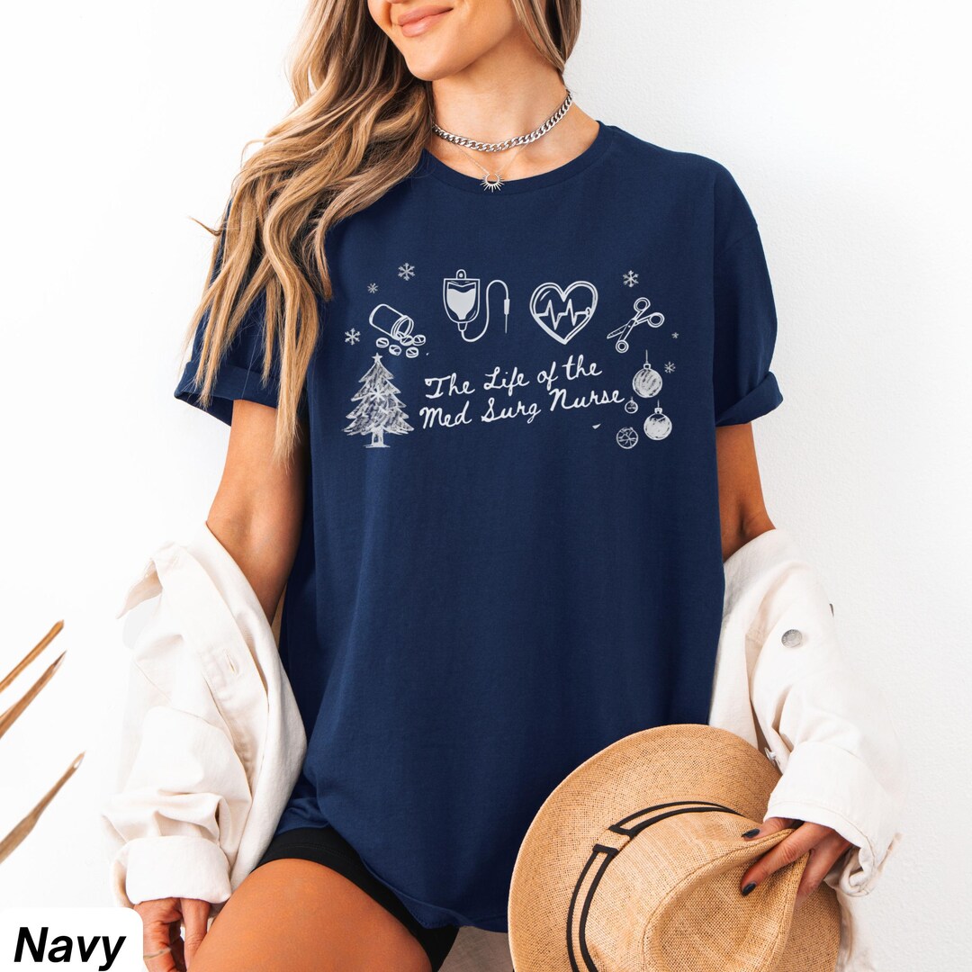 Med Surg Nurse Christmas Shirts Group Matching Tee Cute Holiday Bulk ...