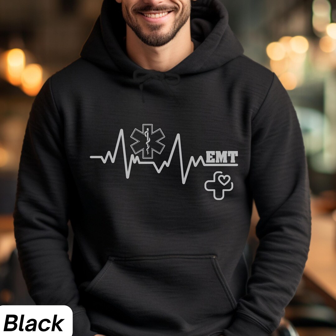 EMT Hoodie Gift Paramedic EKG Sweatshirt EMT Gift Ideas Unisex Hoodie ...