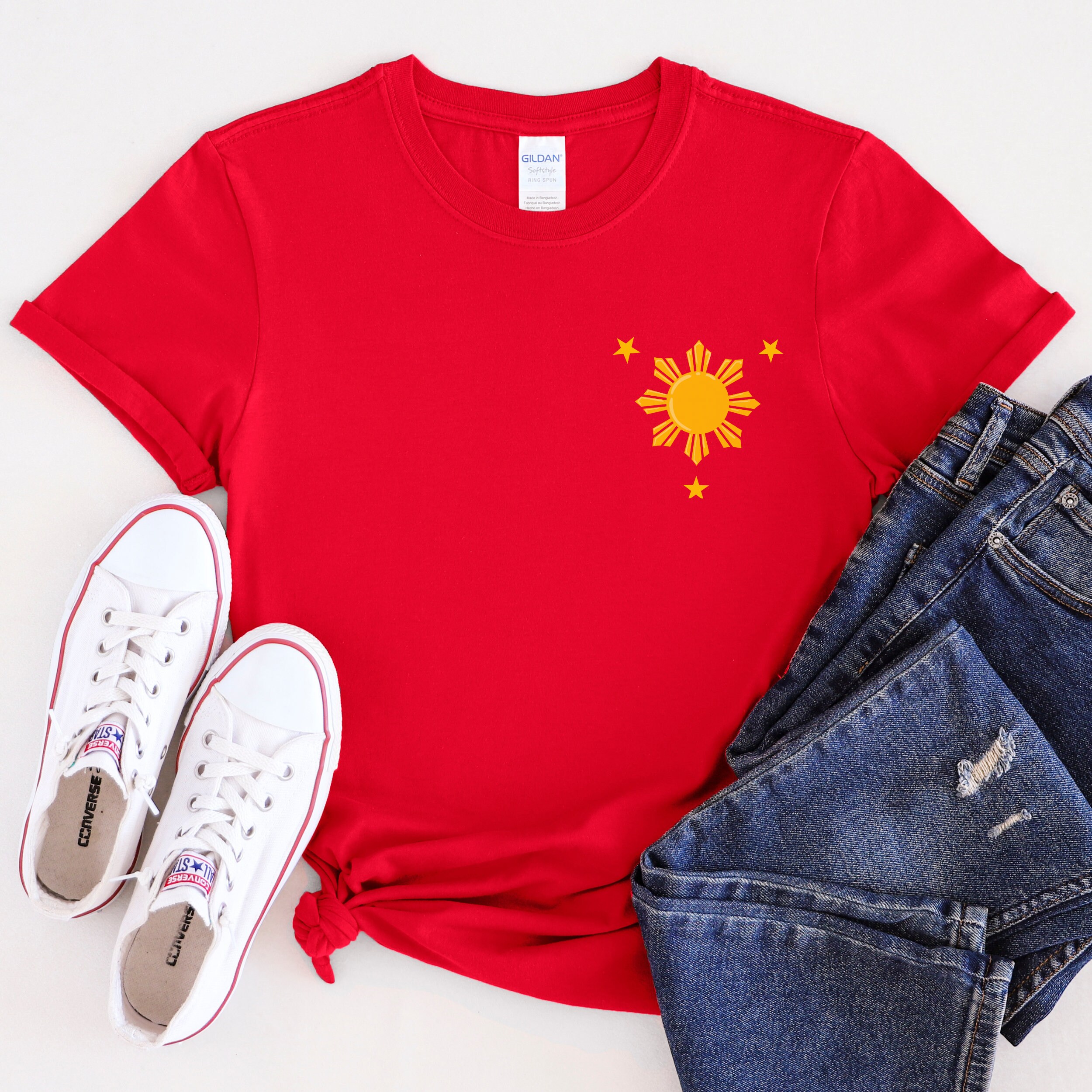 Trendy Filipino Sun With 3 Stars Shirt Gift for Modern Filipino T Shirt ...