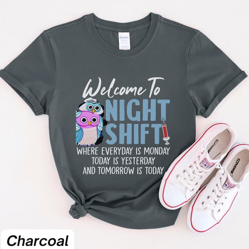 Night Shift Nurse T Shirt Gift for Graveyard Shift RN Trendy T Shirt ...