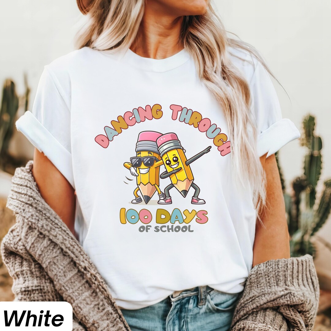 100 Days of School Countdown Shirt for Teacher Funny Retro Tee for ...