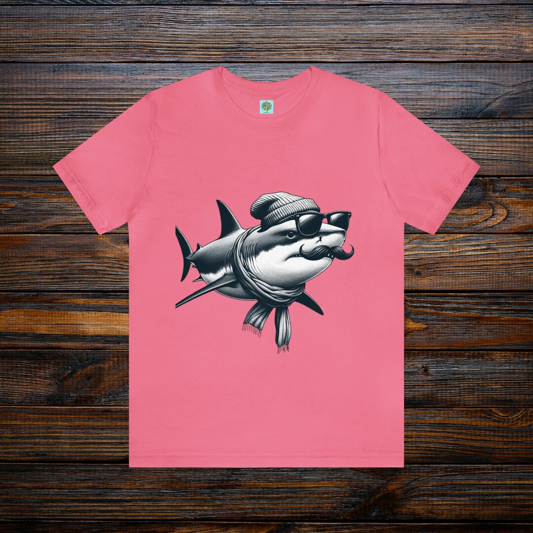 Stylish Seafarer Shark Tee, Nautical Moustache Shirt, Adventurous ...