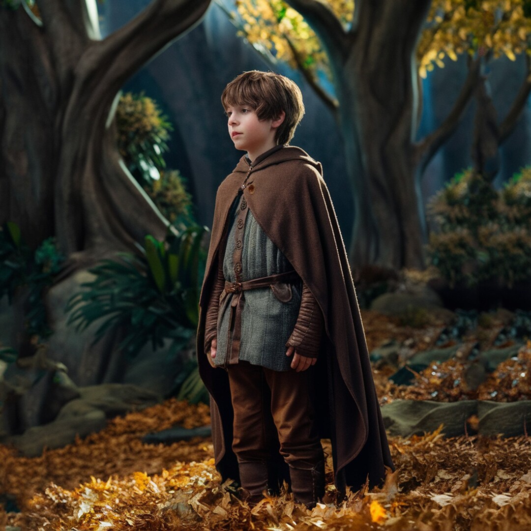 Medieval Cloak With Hood Costumev for Kids, Wizard Elven Hooded Cape ...