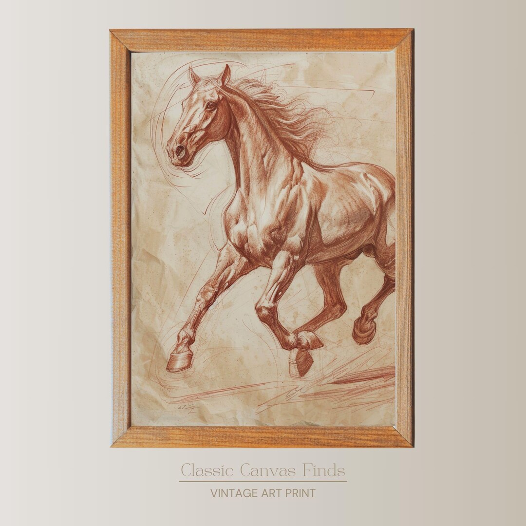 Printable Galloping Horse Sketch – Digital Download, Equestrian Wall ...