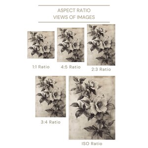 Vintage Floral Botanical Print, Black and White Flower Wall Art ...