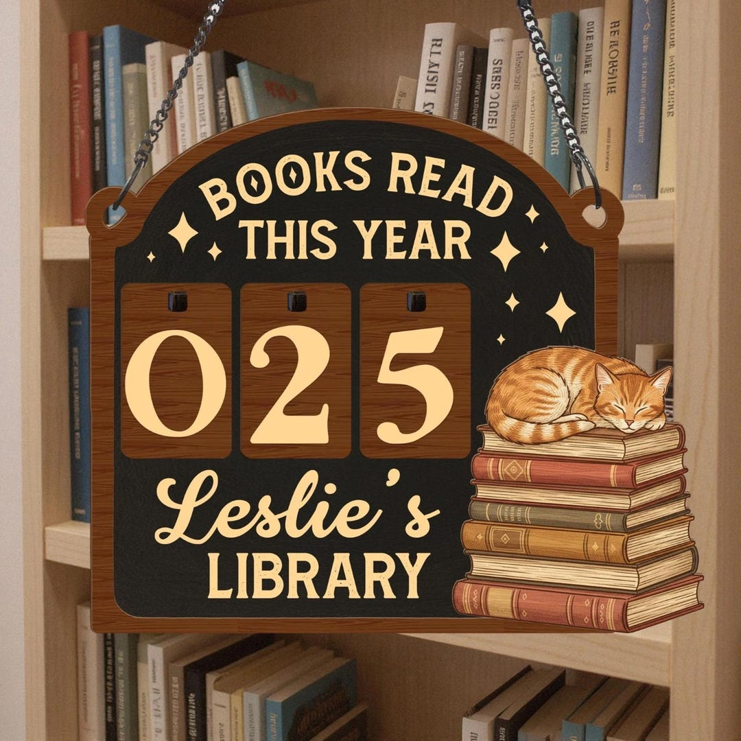 Elegant Books Read Tracker Sign, Custom Reading Log Decor, Personalized ...
