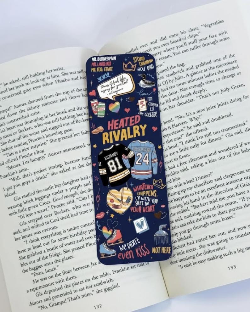 Heated Rivalry Hockey Romance Bookmark, LGBT Booklover Gift - Etsy ...