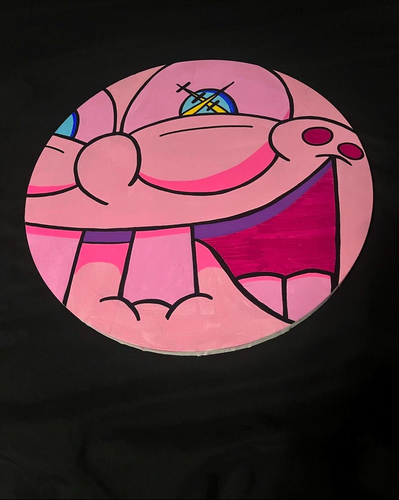 Pink Pop Art Spongebob-inspired Circular Canvas - Etsy
