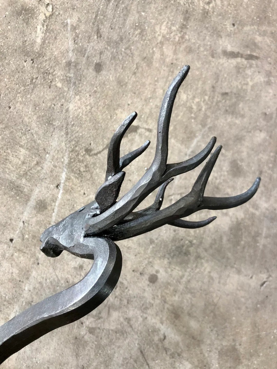 Stag Fire Poker / Blacksmith Fire Pit Tool / Hand Forged - Etsy
