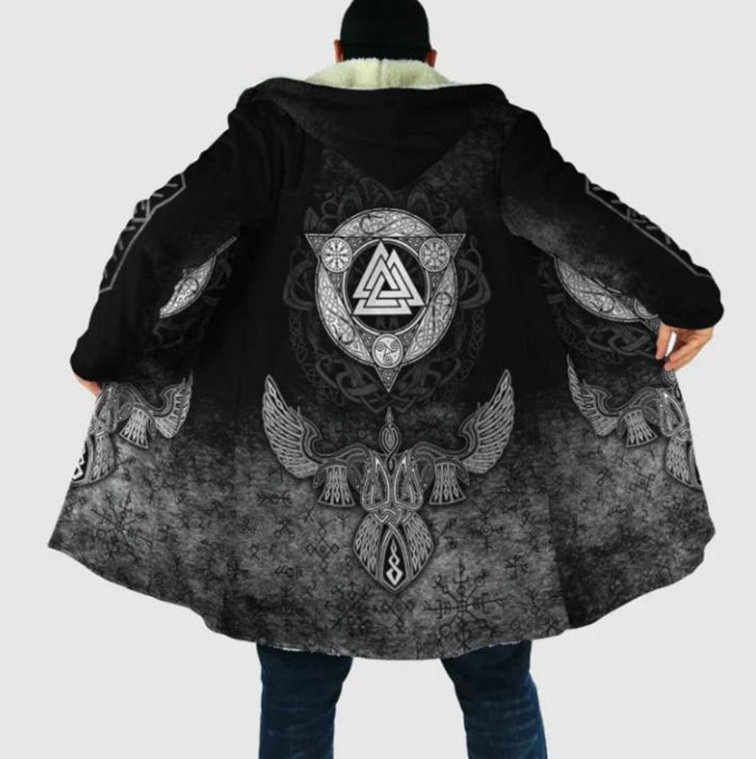 Celtic Eagle Raven Viking 3D All Over Print Hooded Cloak, Raven Cloak ...
