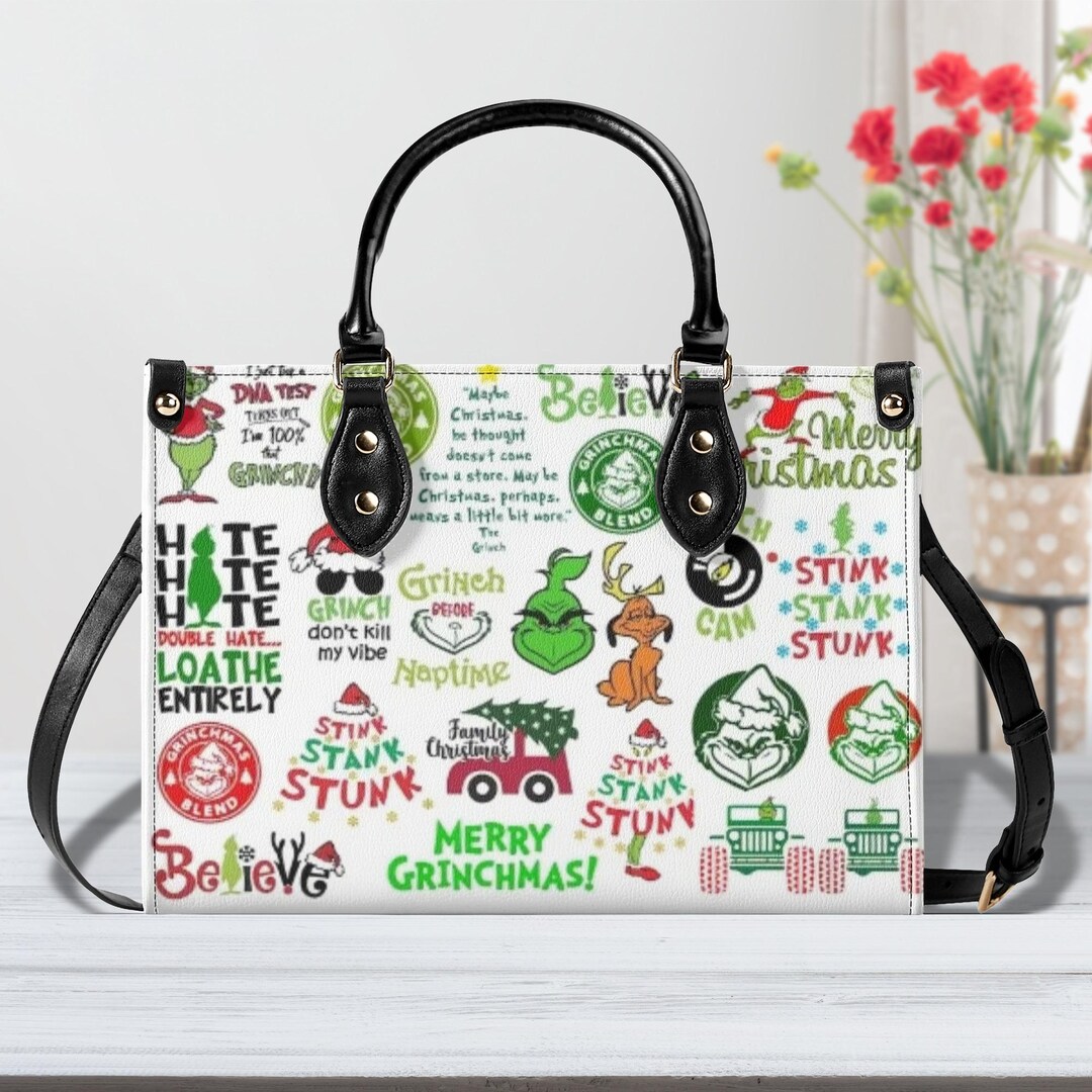 Grinch Women Leather Handbag, Grinch Women Purses, Grinch Lover's Bag ...